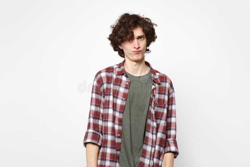 Portrait of Perplexed Bewildered Young Man in Casual Clothes Standing ...