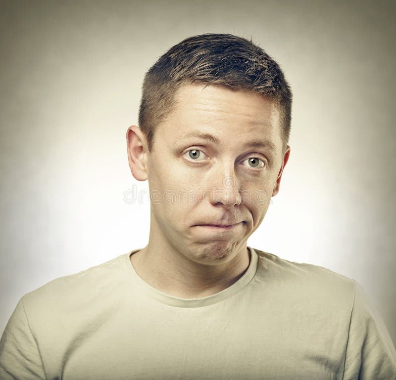 Portrait of perplexed man stock image. Image of beautiful - 53674703