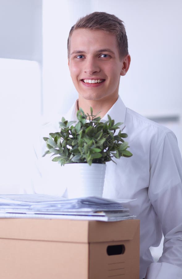 Portrait of a Person with Moving Box and Other Stock Photo - Image of ...