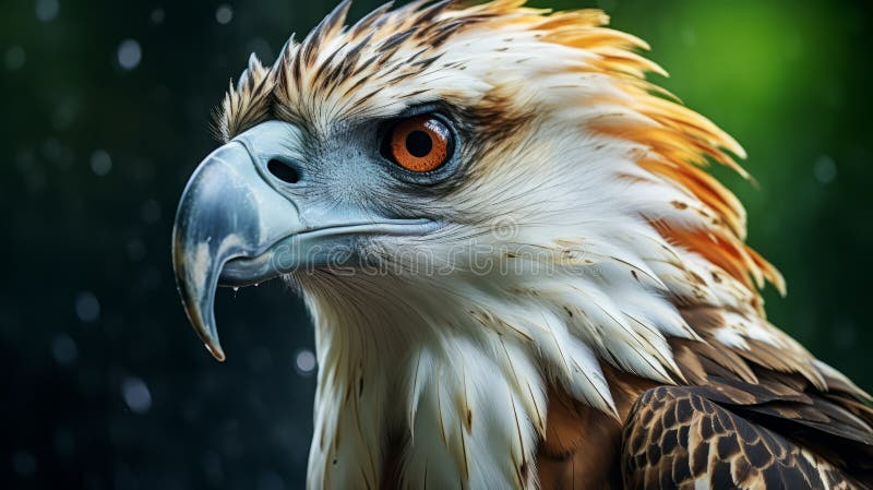 Portrait of Philippine Eagle Side View. Philippine Eagle Rare Bird in ...