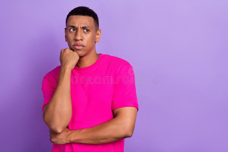 Portrait Photo of Young Minded Ponder Deep Think Man Student Thinking ...