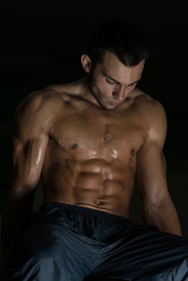 Portrait of a Physically Fit Young Man Stock Image - Image of muscle ...