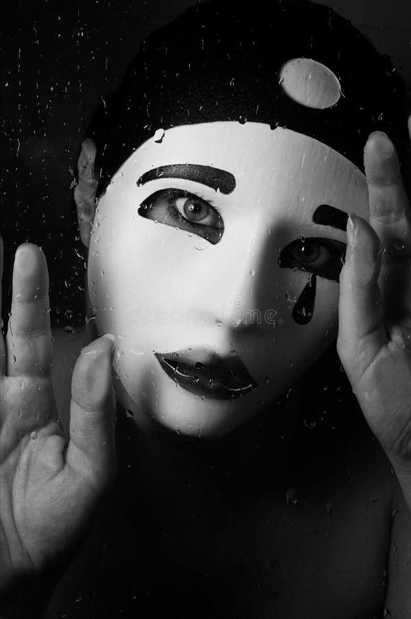 A Portrait with Pierrot Mask Stock Photo - Image of masquerade, eyes ...