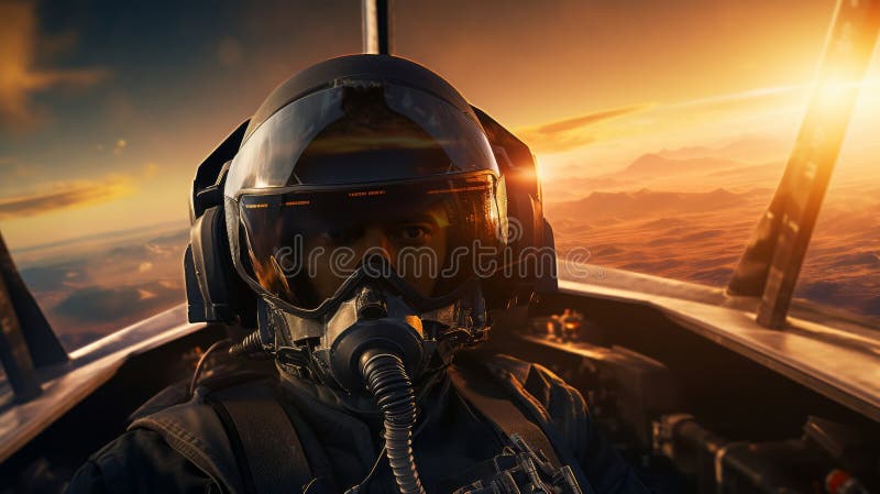 Portrait of a Pilot in a Fighter Plane. Neural Network AI Generated ...