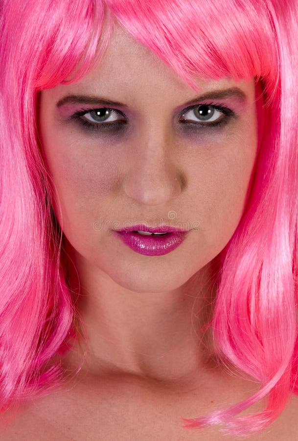 Portrait of pink punk stock image. Image of edge, lady - 7551731