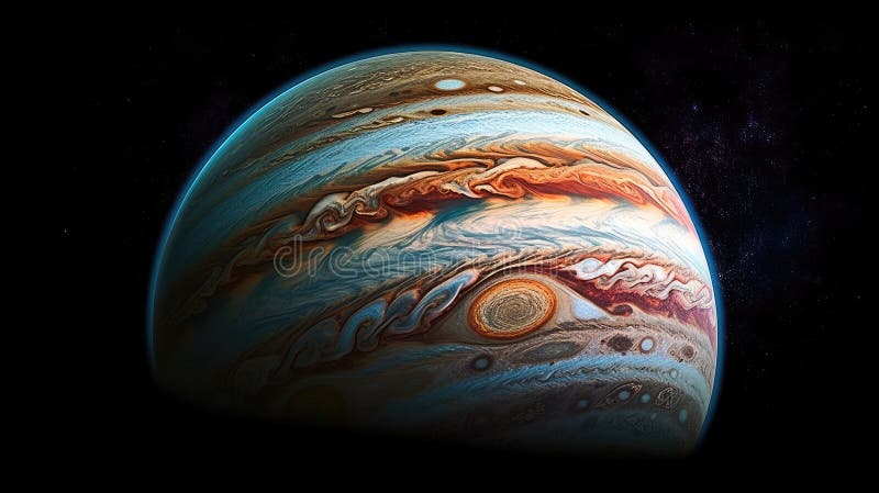 Portrait of the Planet Jupiter. Generative AI Stock Illustration ...