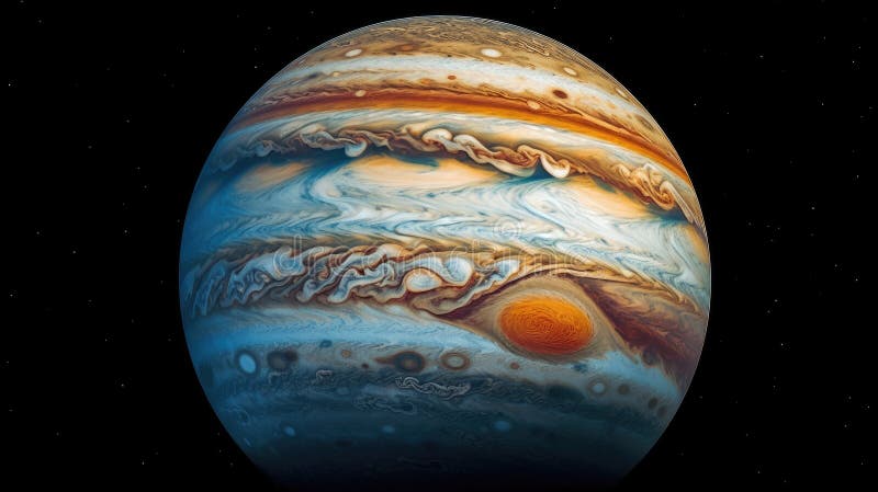 Portrait of the Planet Jupiter. Generative AI Stock Illustration ...
