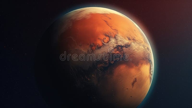 Portrait of the Planet Mars. Generative AI Stock Illustration ...