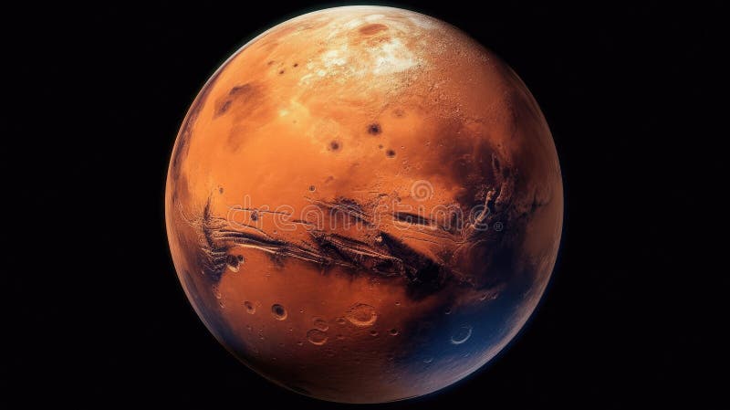 Portrait of the Planet Mars. Generative AI Stock Illustration ...