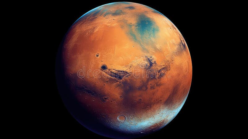 Portrait of the Planet Mars. Generative AI Stock Illustration ...