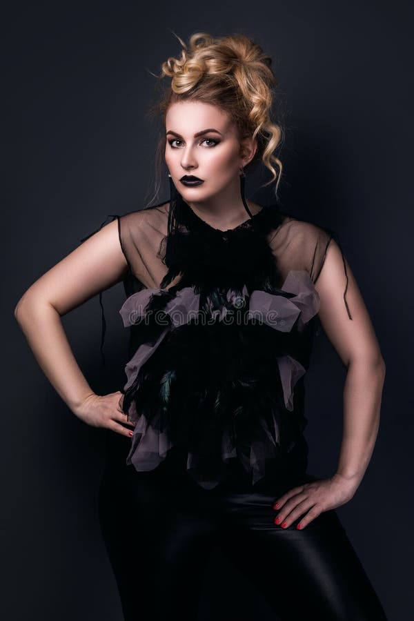 Portrait of Plus Size Model with Stlish Make-up Stock Image - Image of ...