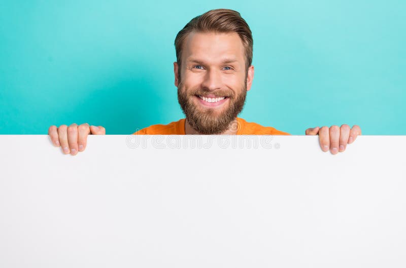 Portrait Of Positive Cheerful Handsome Guy With Blond Hairdo Wear