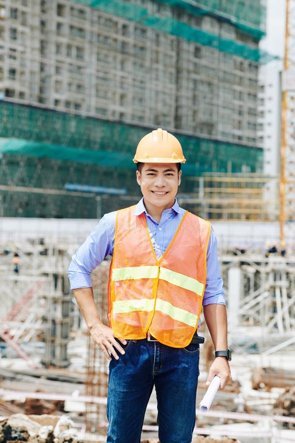Head Engineer at Construction Site Stock Image - Image of males ...