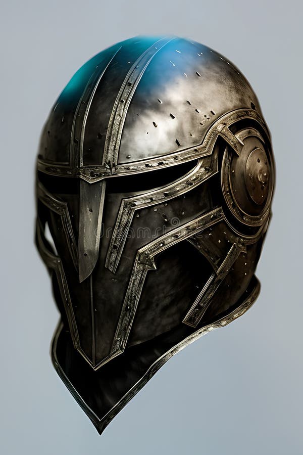 Portrait of a Post-apocalyptic Warrior in an Armored Helmet Stock ...