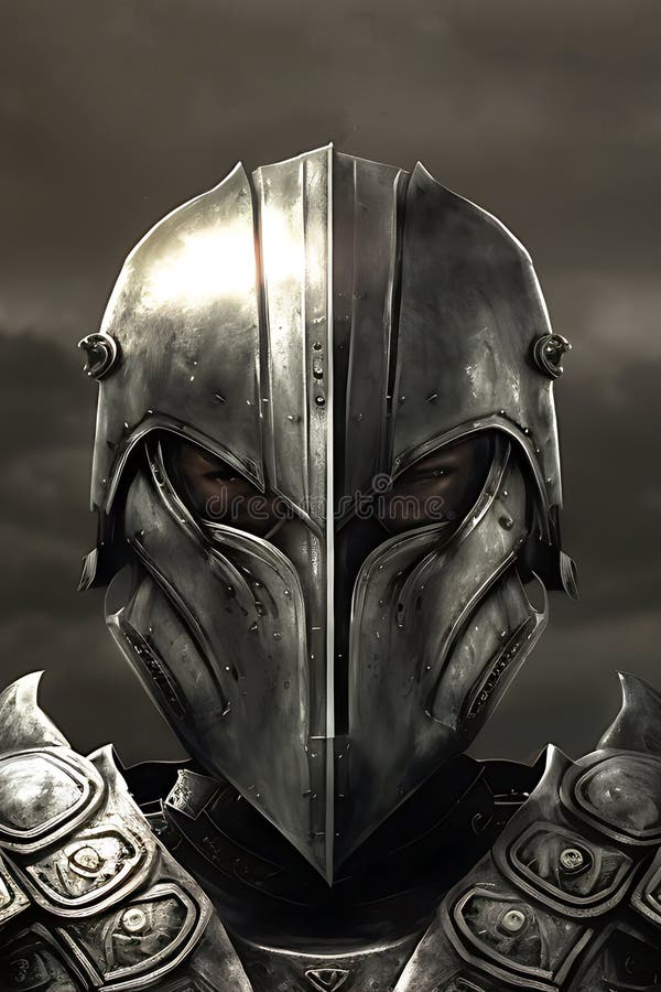 Portrait of a Post-apocalyptic Warrior in an Armored Helmet Stock ...