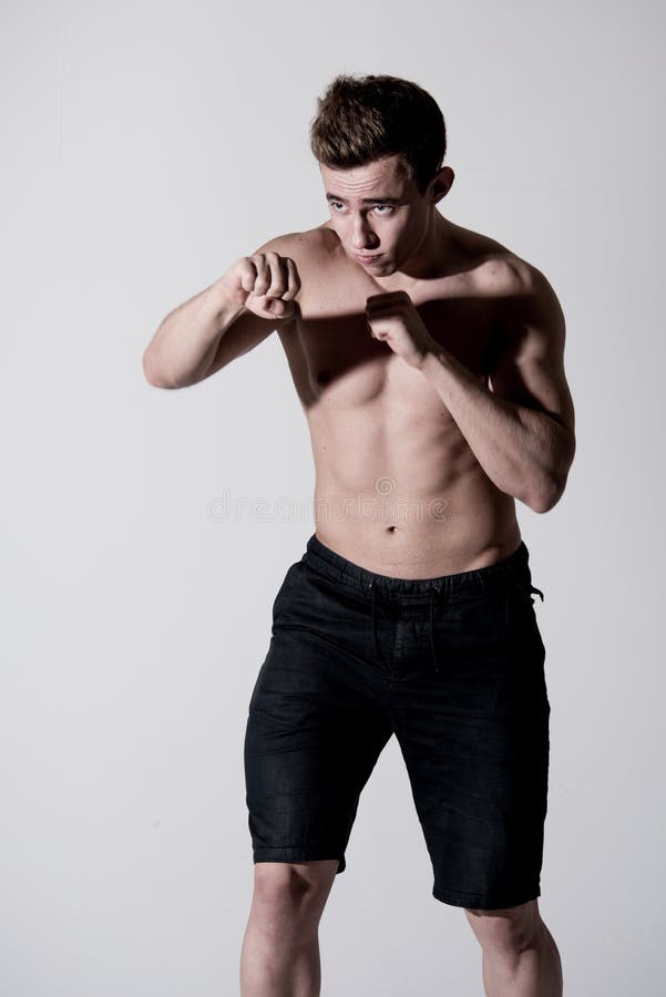 Portrait of Powerful Fighter Man Stock Photo - Image of lighting ...