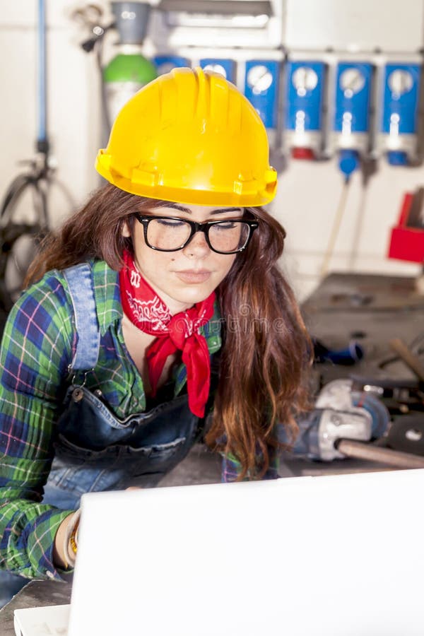 Pretty Engineer Worker Using Walkie Talkie To Control Loading ...