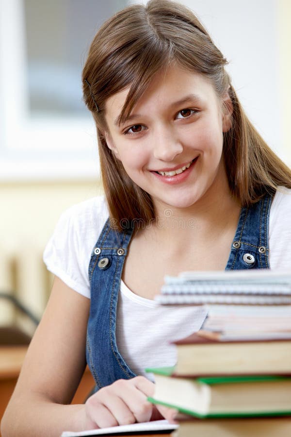 Smart girl stock photo. Image of glance, expression, copybook - 30215740