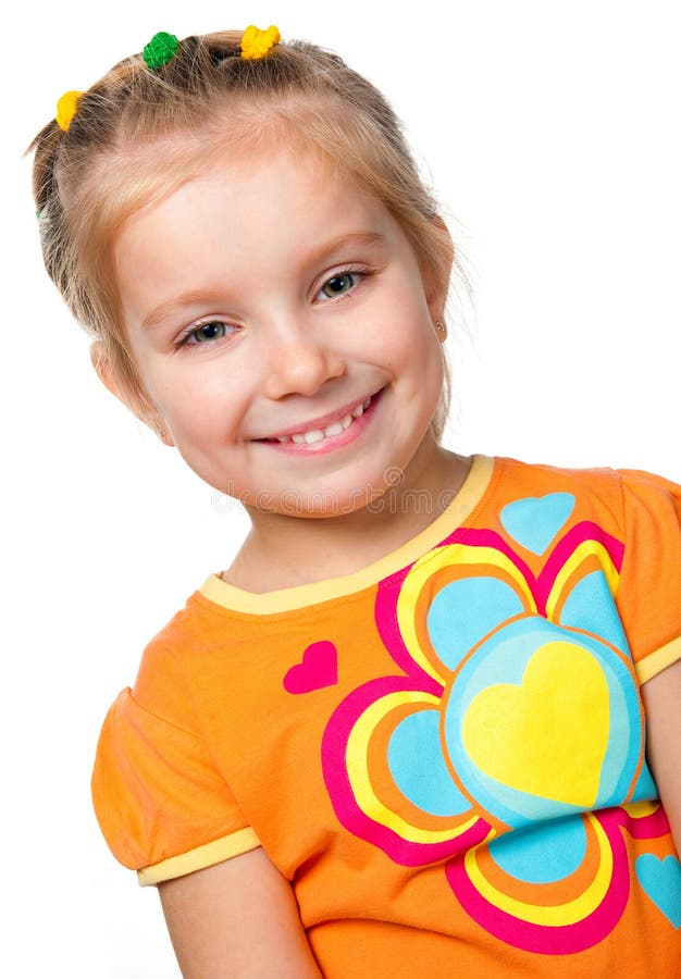 Portrait of a Pretty Little Girl Stock Photo - Image of hair ...