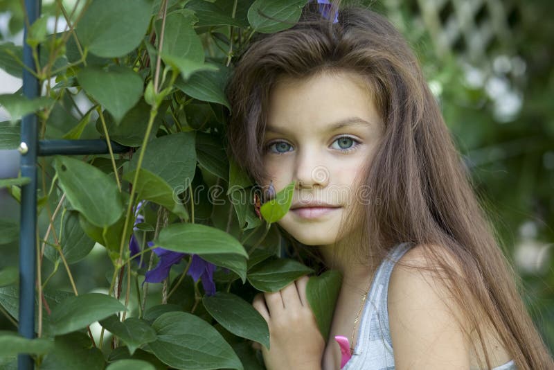 Portrait of Pretty Little Girl Stock Photo - Image of human, people ...