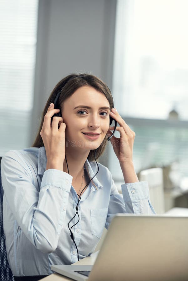 Business Lady Working in Office Stock Photo - Image of smiling ...