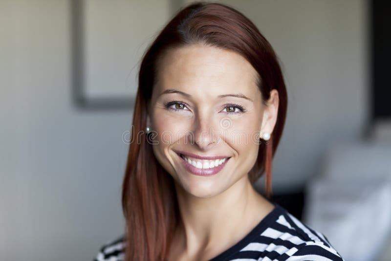 Portrait of a Pretty Woman Smiling Stock Photo - Image of cheerful ...