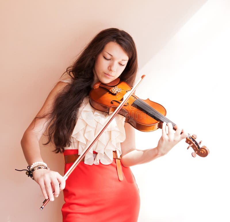 Young female with violin stock image. Image of people - 29745185