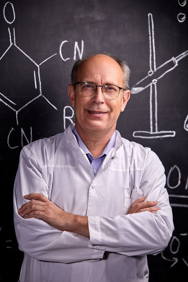 Portrait of Professional Chemist Professor Posing at Camera Stock Image ...