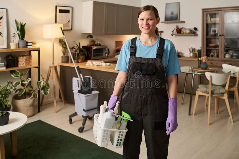 Cleaning Worker Doing Cleaning at Home Stock Photo - Image of house ...