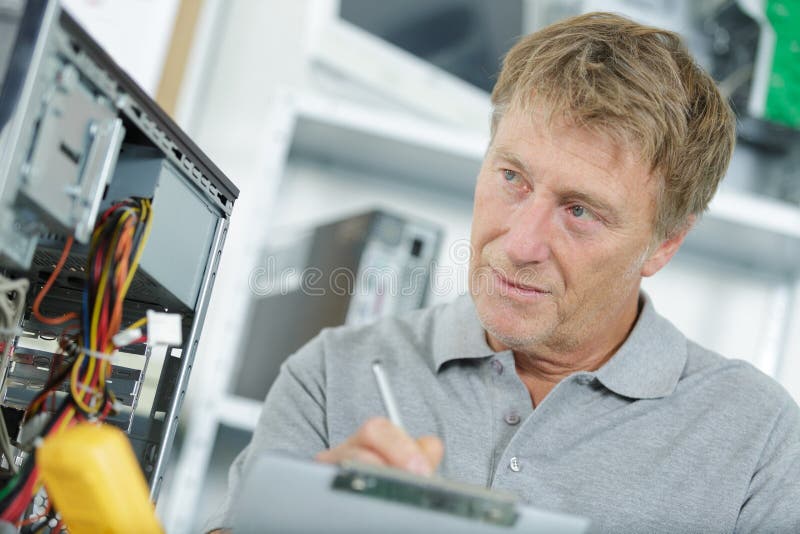 Portrait Professional Computer Worker Stock Photo - Image of occupation ...