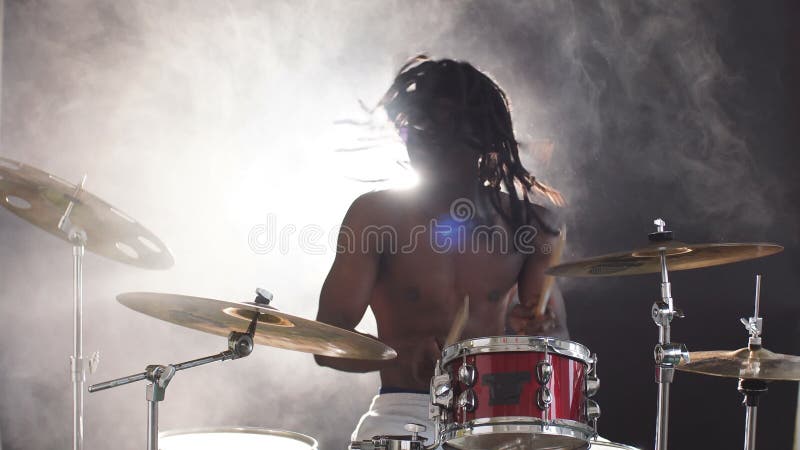 Portrait of Professional Drummer Man Vigorous and Expressive Stock ...