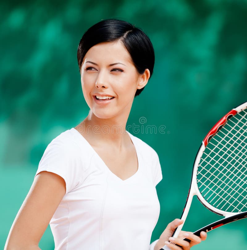 Portrait of Professional Female Tennis Player Stock Image - Image of ...