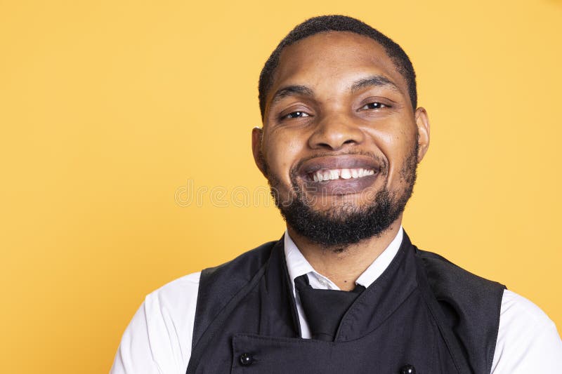 Portrait of Professional Server Posing with Confidence with Arms ...