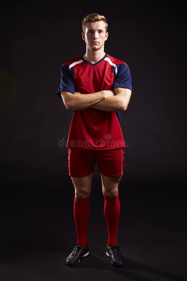 Portrait of Professional Soccer Player in Studio Stock Image - Image of ...
