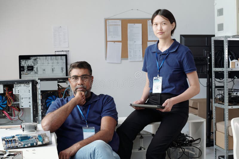 Portrait of it Professionals Working in Tech Laboratory Stock Photo ...