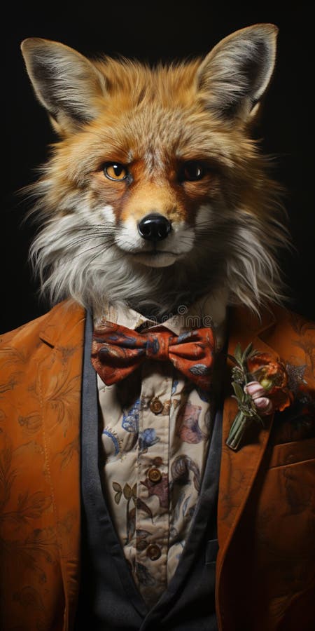 Portrait of Professor Fox at the Animals Academy Stock Illustration ...