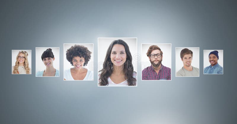 Portrait Profiles of Different People Stock Photo - Image of business ...