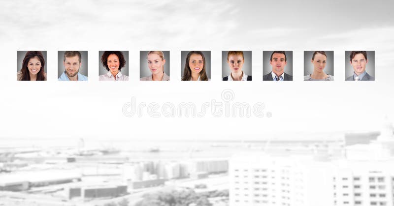 Portrait Profiles of Different People Stock Photo - Image of building ...