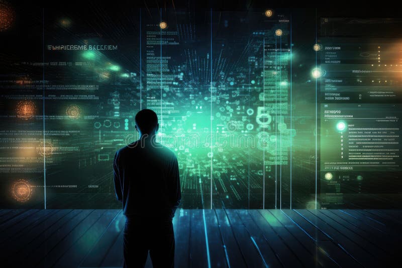 Portrait Of A Programmer In The Modern Computer World Stock Image