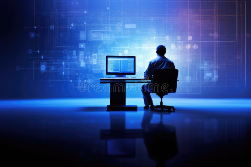 Portrait of a Programmer in the Modern Computer World Stock Photo ...