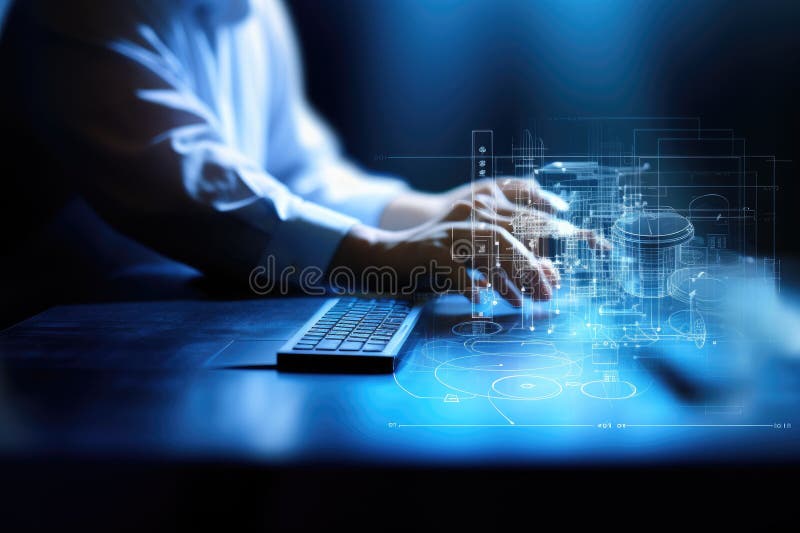 Portrait of a Programmer in the Modern Computer World Stock Photo ...