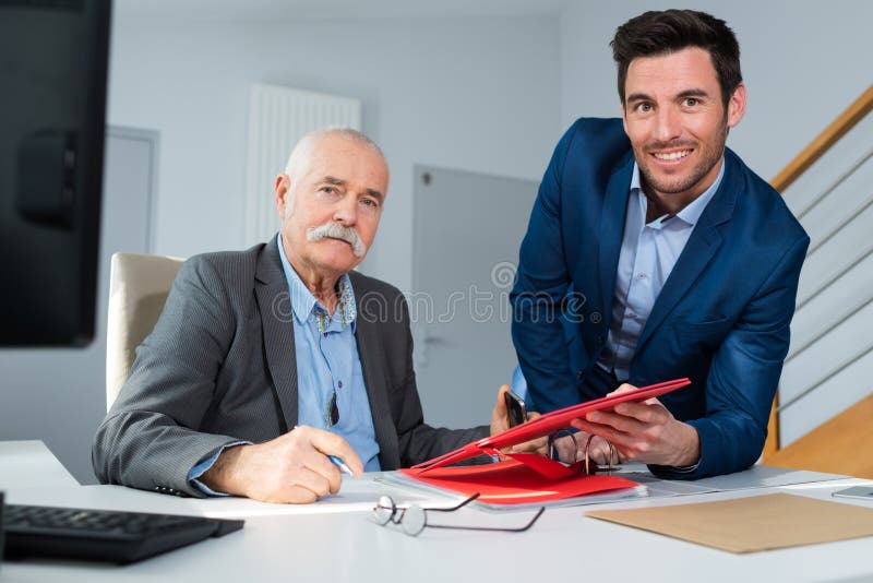 Portrait Project Manager Signing Plans Stock Image - Image of boss ...
