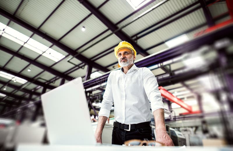 Portrait of Project Manager Standing in Modern Industrial Factory ...
