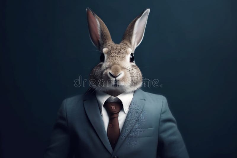 Portrait of a Rabbit Dressed in a Formal Business Suit Stock ...