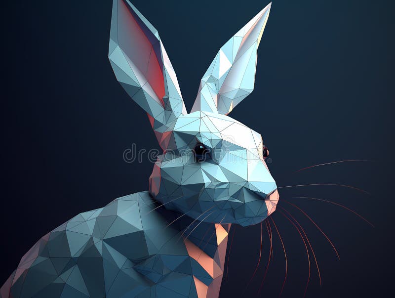 Portrait of a Rabbit in Low Poly Style, AI Generated Stock Image ...