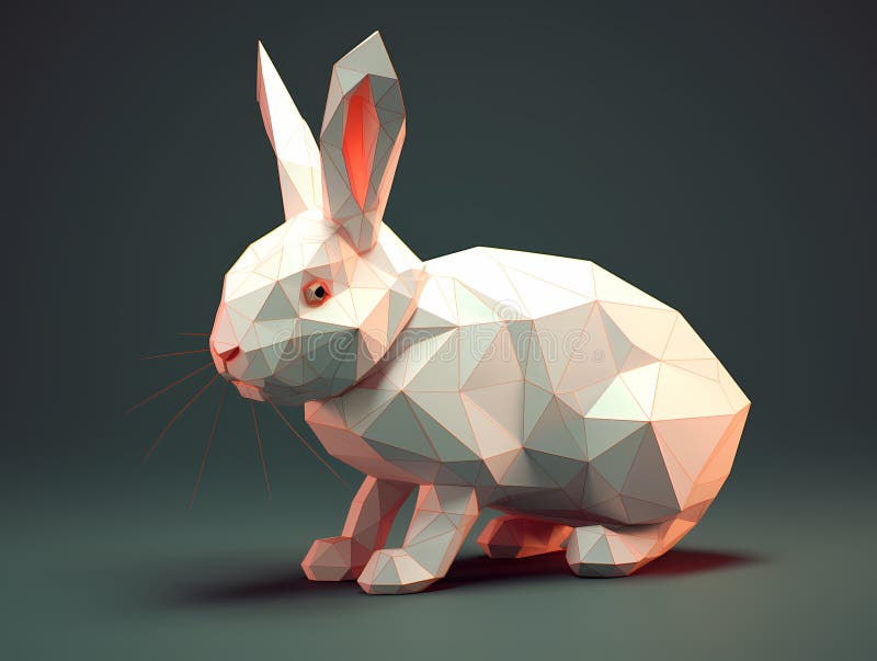 Portrait of a Rabbit in Low Poly Style, AI Generated Stock Photo ...