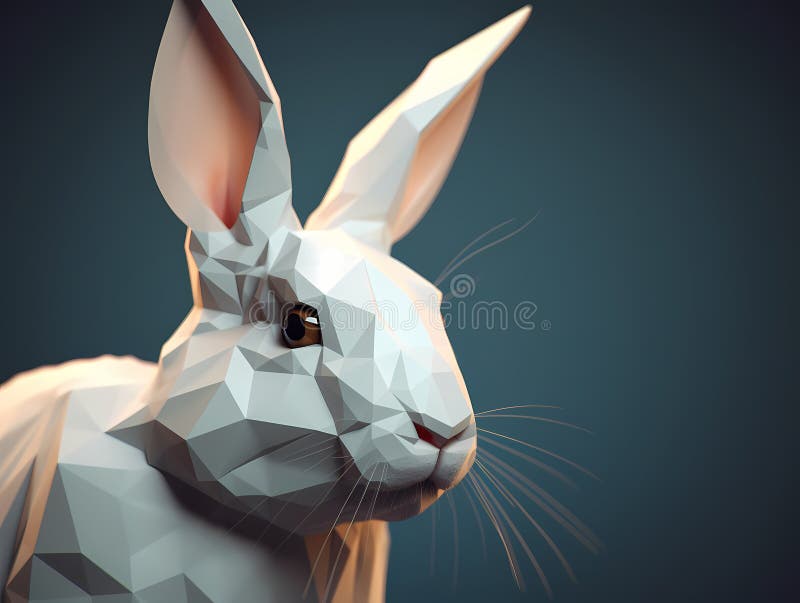 Portrait of a Rabbit in Low Poly Style, AI Generated Stock Photo ...