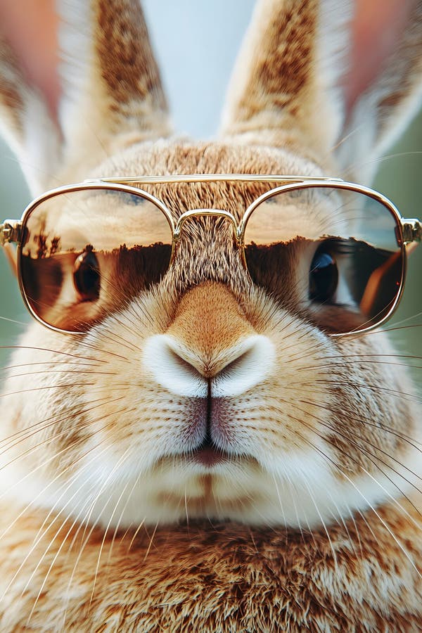 Portrait of a Rabbit in Sunglasses, Easter, Spring, Hare Stock ...