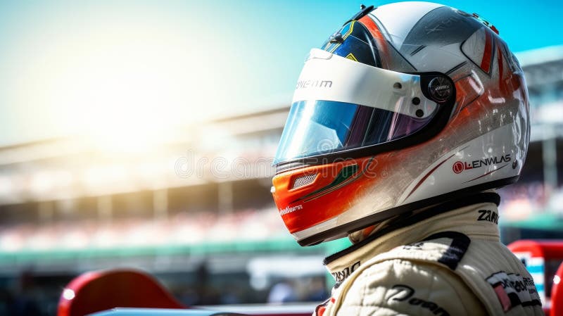 Portrait of a Racing Driver in a Helmet. Generative AI Stock ...