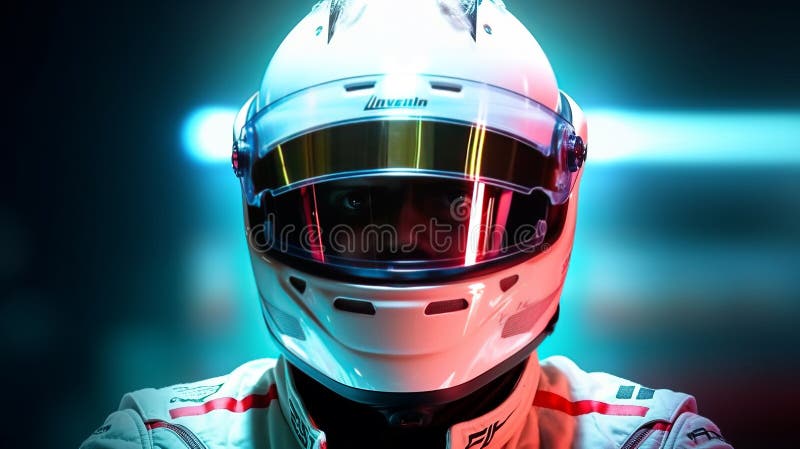 Portrait of a Racing Driver in a Helmet. Generative Ai Stock Photo ...